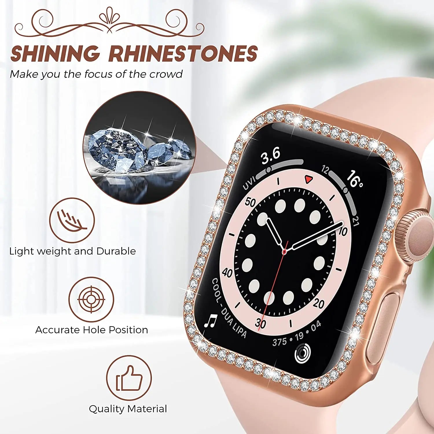 Diamond Cover For Apple Watch| iWatch Covers For Women – Bella Straps