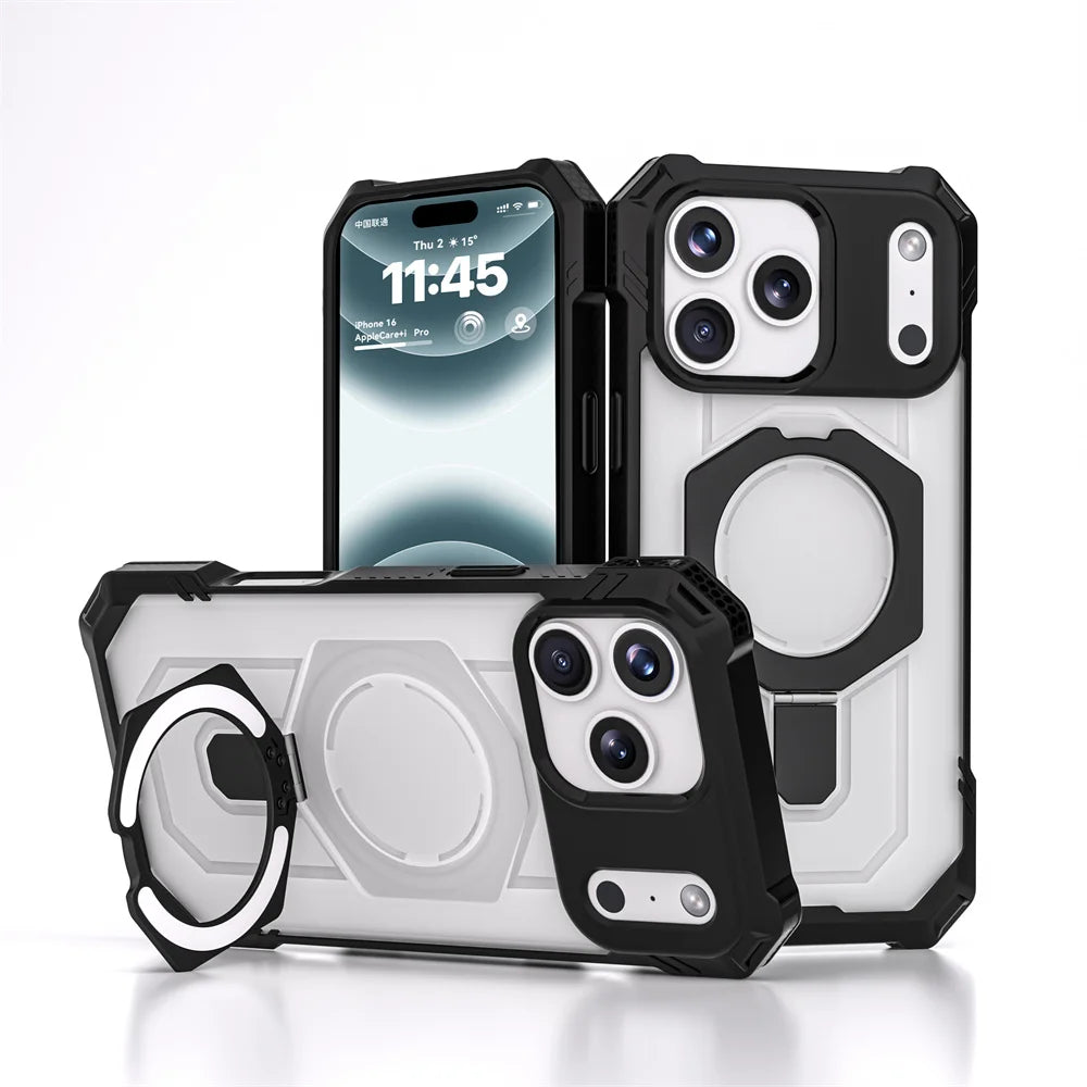 iPhone Case with Ring Stand & MagSafe – Shockproof Rugged Cover
